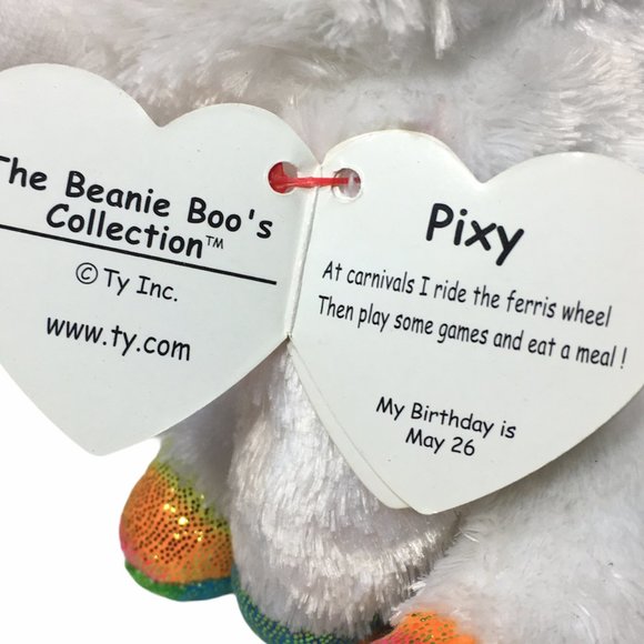 Ty | Toys | New Ty Pixy White Unicorn Nwt Beanie Boos 6in | Poshmark